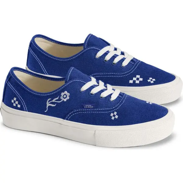 VANS Embroidered Floral Authentic Sneakers - Blue Marshmallow