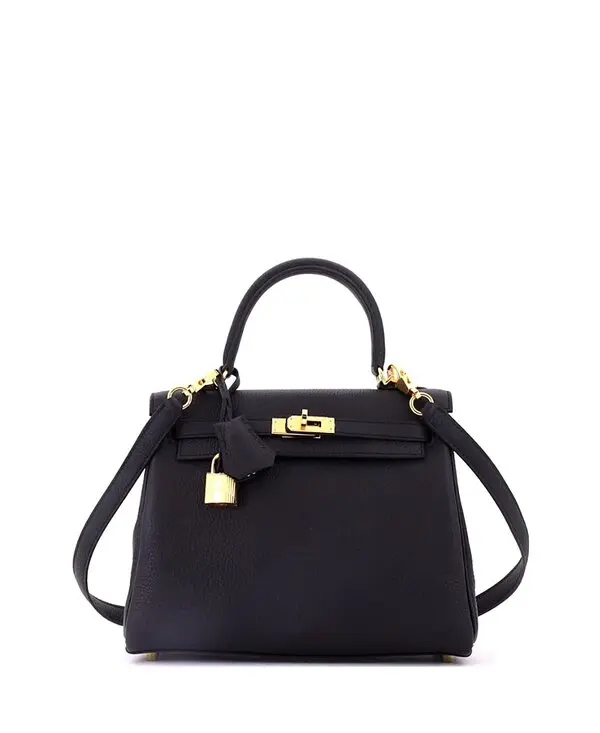 Hermès Kelly 25 Handbag Black Togo With Gold Hardware - Noir