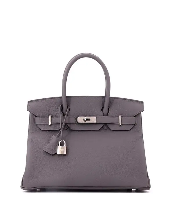 Hermès Birkin 30 Handbag Grey Togo With Palladium Hardware - Etain