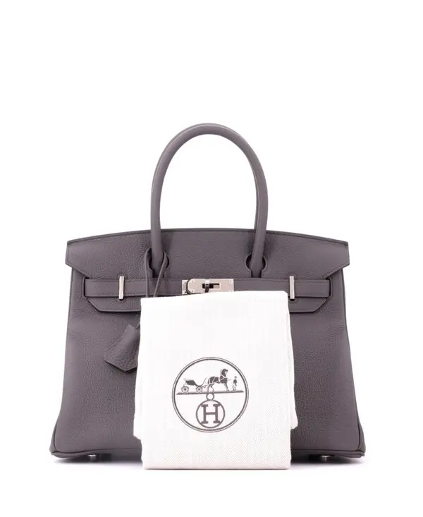 Hermès Birkin 30 Handbag Grey Togo With Palladium Hardware - Etain