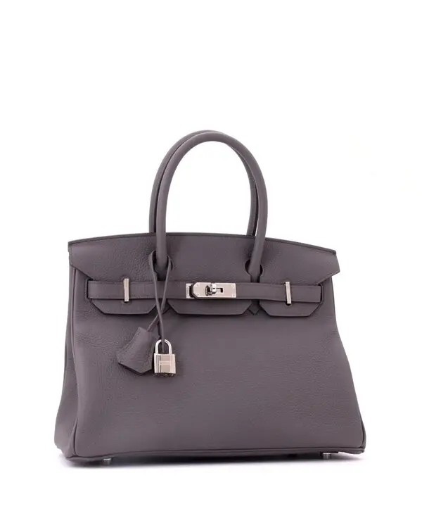 Hermès Birkin 30 Handbag Grey Togo With Palladium Hardware - Etain