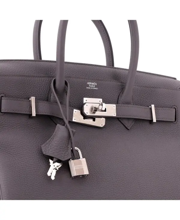 Hermès Birkin 30 Handbag Grey Togo With Palladium Hardware - Etain