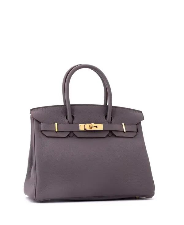 Hermès Birkin 30 Handbag Grey Togo With Gold Hardware - Etain