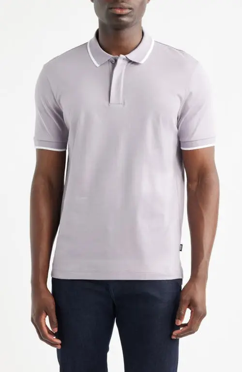 BOSS Parlay Tipped Cotton Polo - Light/pastel Purple