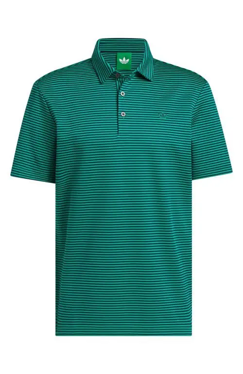 Adidas Stripe Golf Polo - Court Green/night Indigo