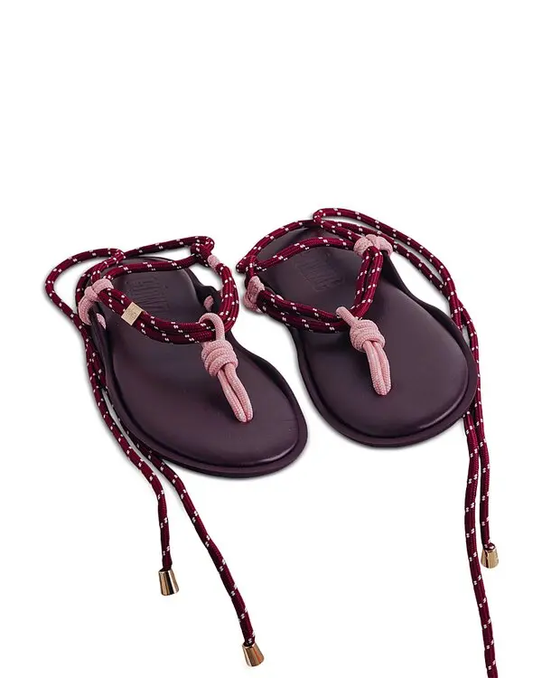 Flowze Twin Ankle Tie Sandals - Bordeaux/pink