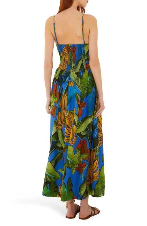 Farm Rio Fruit Print Sweetheart Neckline Maxi Dress