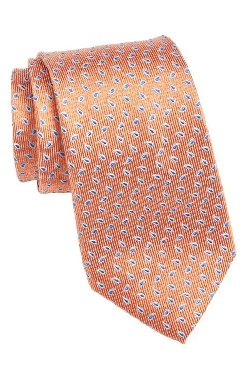 Nordstrom Paisley Silk Neck Tie - Orange