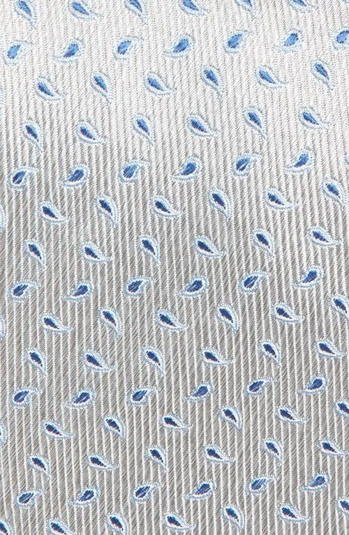 Nordstrom Paisley Silk Neck Tie - Silver