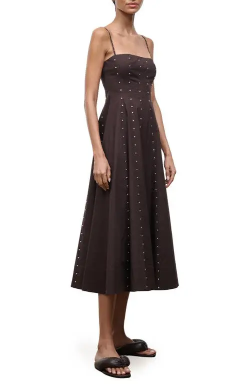 Staud Wylie Studded Sleeveless Maxi Dress - Earth Studs