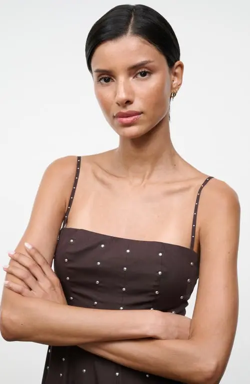 Staud Wylie Studded Sleeveless Maxi Dress - Earth Studs