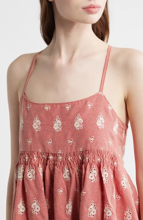 FRNCH Embroidered Eyelet Sleeveless Maxi Dress