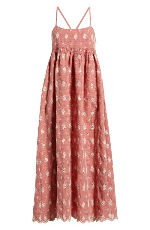 FRNCH Embroidered Eyelet Sleeveless Maxi Dress