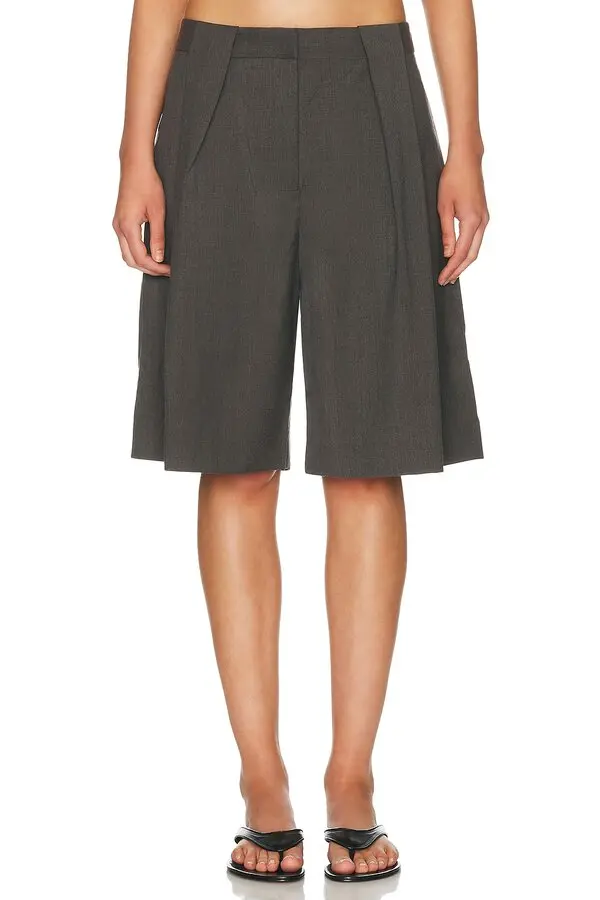 ST. AGNI Wool Pleat Loop Short