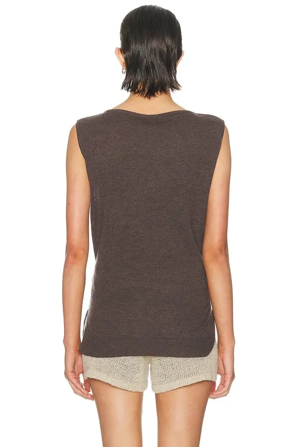 ST. AGNI Fine Merino Tie Waist Top - Mulch