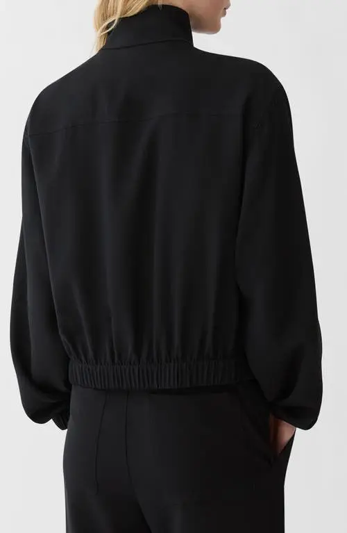 Lafayette 148 New York Stretch Organic Silk Georgette Bomber Jacket