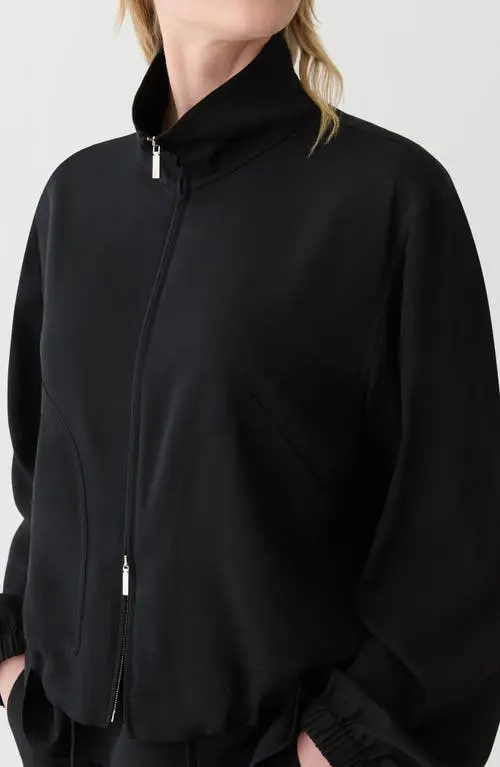 Lafayette 148 New York Stretch Organic Silk Georgette Bomber Jacket