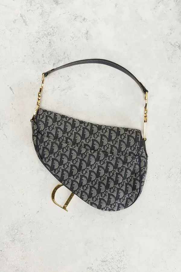 Dior Trotter Oblique Saddle Bag - Blue