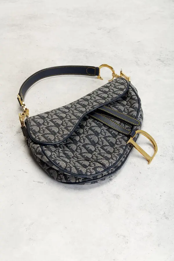 Dior Trotter Oblique Saddle Bag - Blue