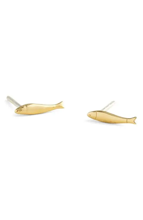Madewell Demi-fine Fish Stud Earrings - 14k Gold