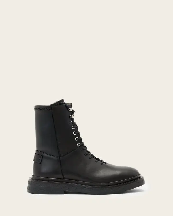 ALLSAINTS Escher Lace Up Leather Combat Boots