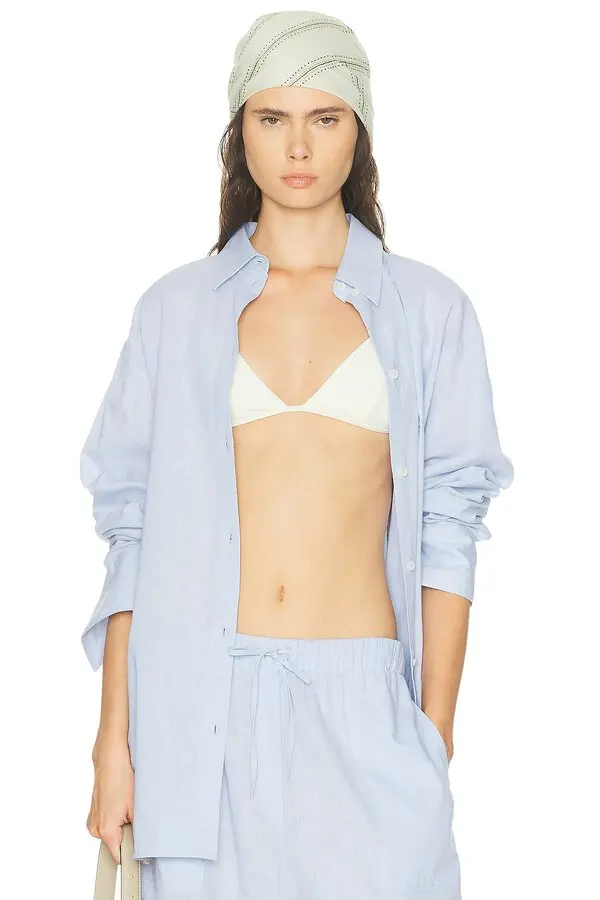TOTEME Oversized Linen Shirt - Sky