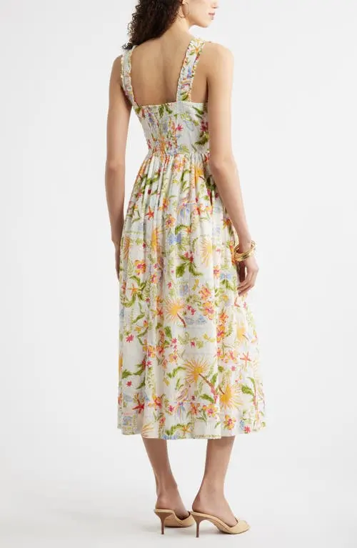 Chelsea28 Embroidered Print Sleeveless Midi Dress - Ivory- Red Vida  Solpatch | Editorialist