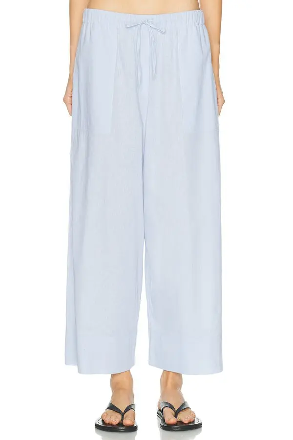 TOTEME Wide Leg Linen Pants - Sky
