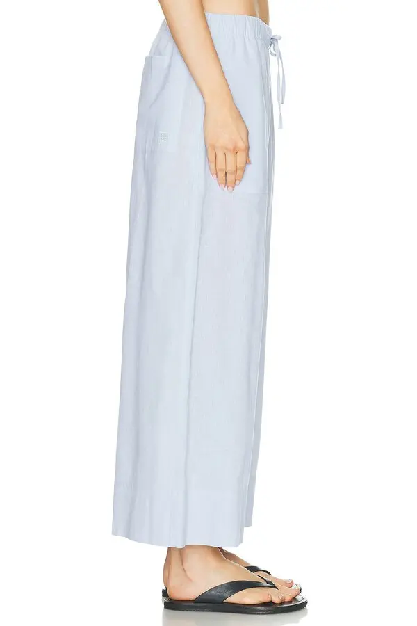 TOTEME Wide Leg Linen Pants - Sky