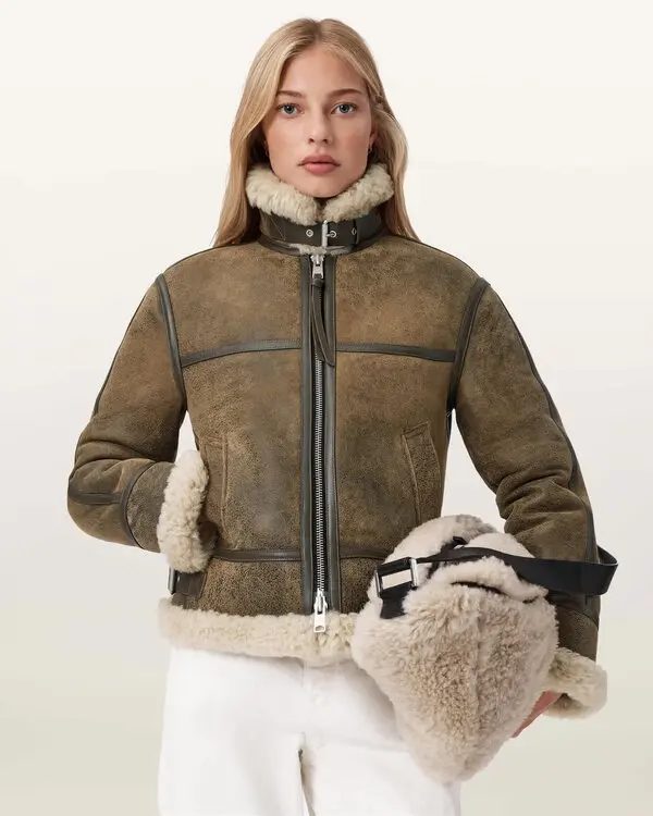 ALLSAINTS Lorel Vintage Merino Jacket - Brown