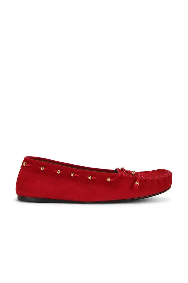 Khaite Milly Flat Red Suede - Lipstick