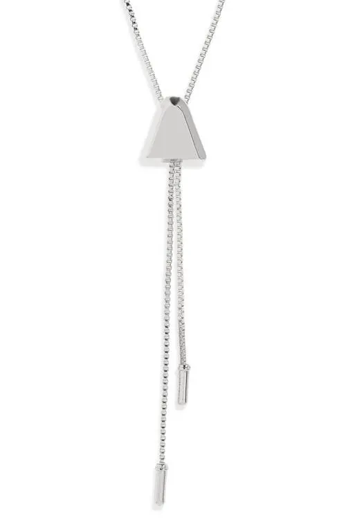 OPEN EDIT Geometric Box-chain Bolo Necklace - Silver