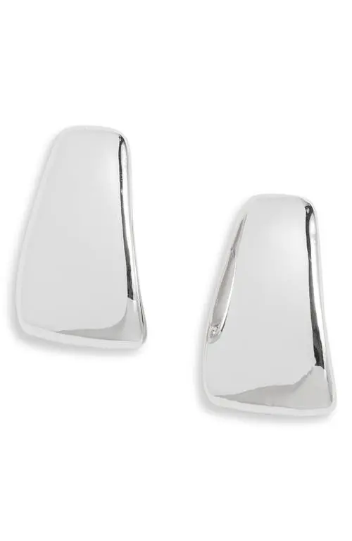 OPEN EDIT Rounded Hoop Earrings - Silver