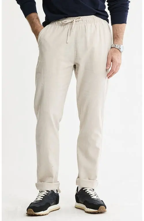 JACHS Linen Blend Drawstring Pants - Stone