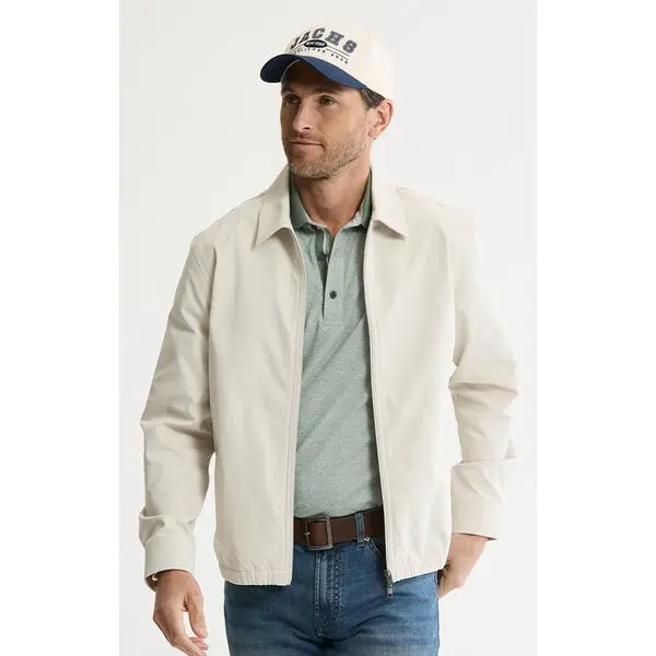 JACHS Tech Twill Zip-up Jacket - Stone