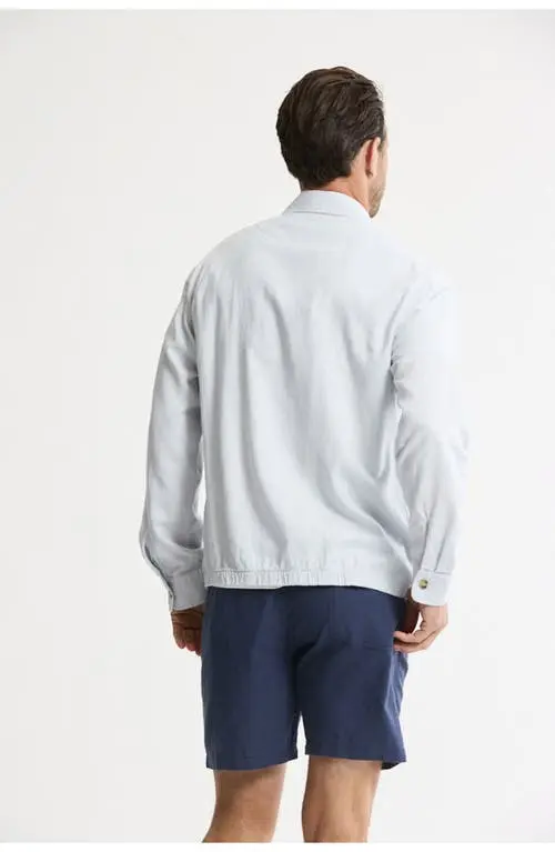 JACHS Linen Blend Zip-up Jacket - Light Grey