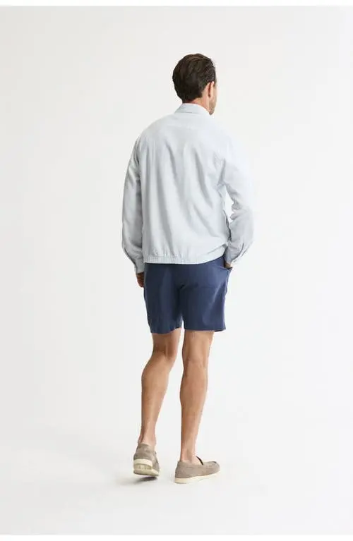 JACHS Linen Blend Zip-up Jacket - Light Grey