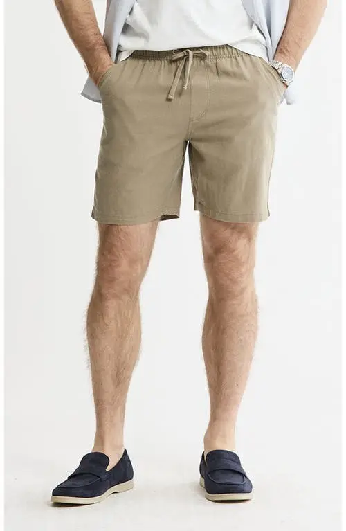 JACHS Linen Blend Drawstring Shorts - Mocha