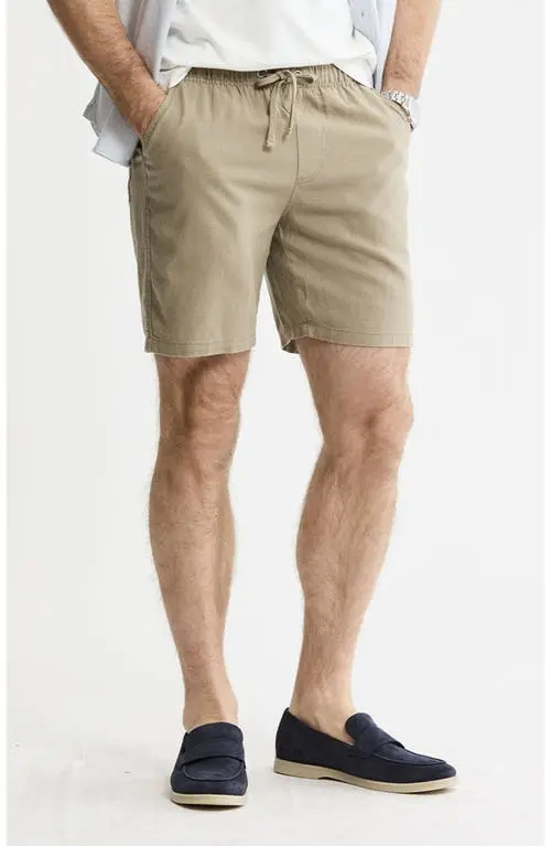 JACHS Linen Blend Drawstring Shorts - Mocha