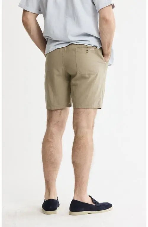 JACHS Linen Blend Drawstring Shorts - Mocha