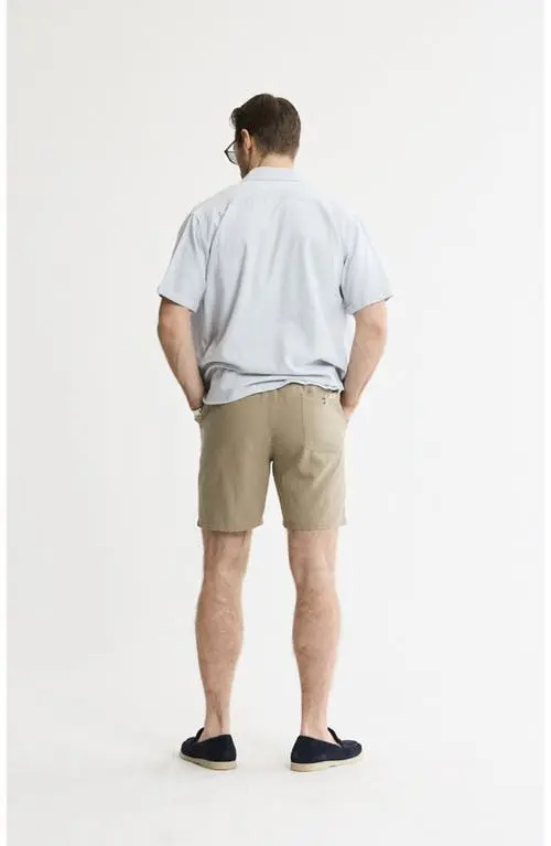 JACHS Linen Blend Drawstring Shorts - Mocha