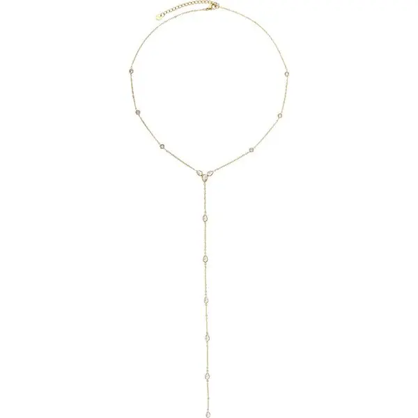 PETIT MOMENTS Stone Drop Lariat Necklace - Gold