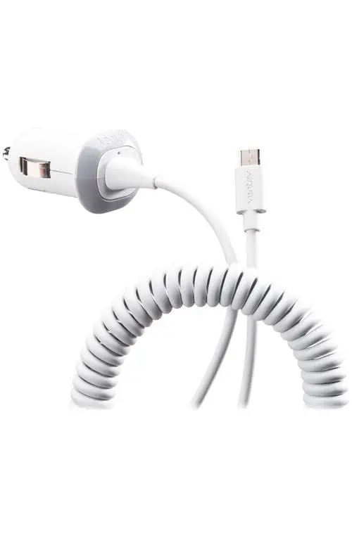 VENTEV Essentials 10w Dash 121c Car Charger With Connected Micro Usb Cable - White