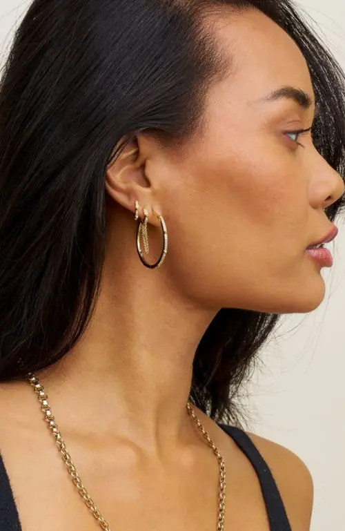 Stella & Dot Charlotte Renegade Chain Huggie Hoop Earrings