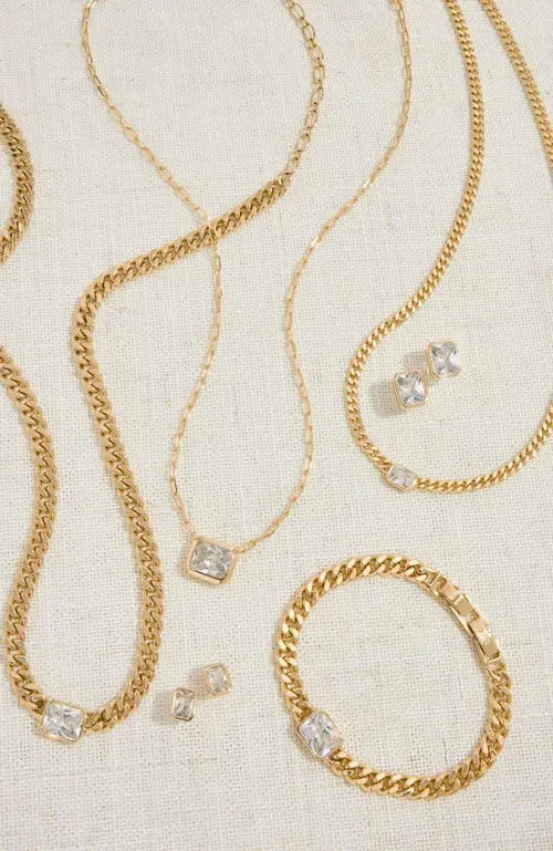 Stella & Dot Bezel Station Curb Chain Bracelet