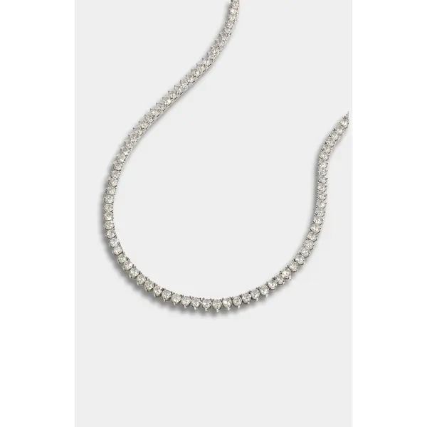 Stella & Dot Simulated Diamond Tennis Necklace In 12k Gold - Silver