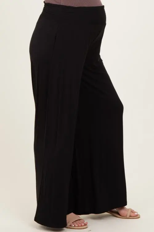 PINKBLUSH Smocked Waist Wide Leg Maternity Pants