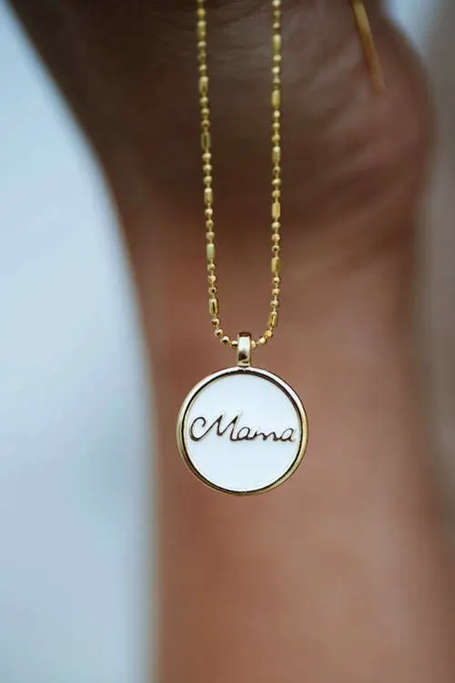 IVY & PEARL CO. Forever Mama" Enamel Pendant Necklace