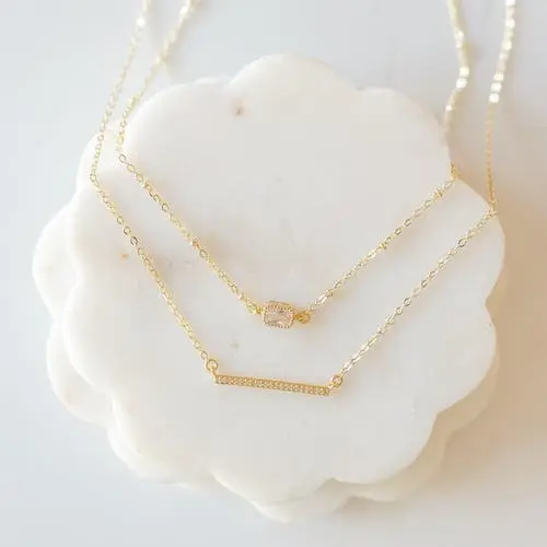 IVY & PEARL CO. Delicate Solitaire Necklace With -filled Chain