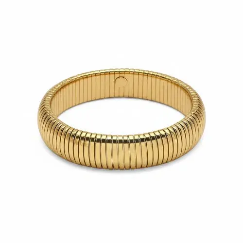 IVY & PEARL CO. The Montclair Ribbed Bangle - Gold